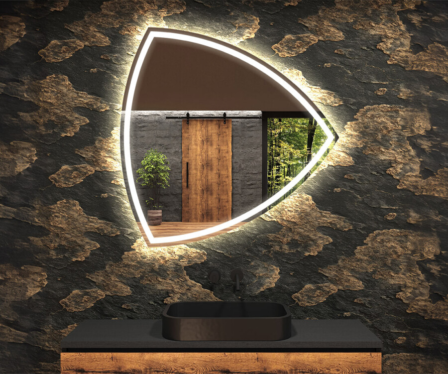Artforma - Irregular Mirror LED Lighted decorative design T223